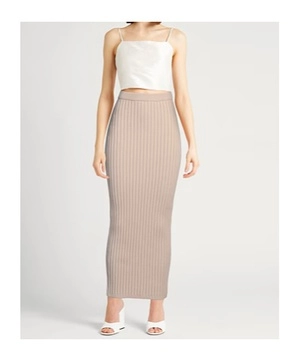 Max Mara Ribbed Knit Maxi Skirt