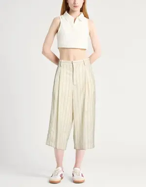 Marni Loose Striped Cropped Wool Pants