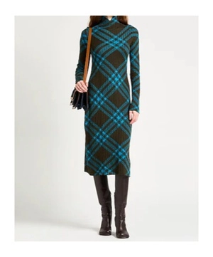 Burberry Tartan Knit Sheath Dress