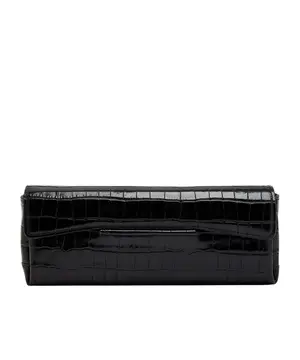 TOTEME Crocodile Embossed Leather Handbag - Black