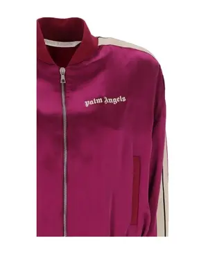 Palm Angels Striped Zipped Bomber Jacket
