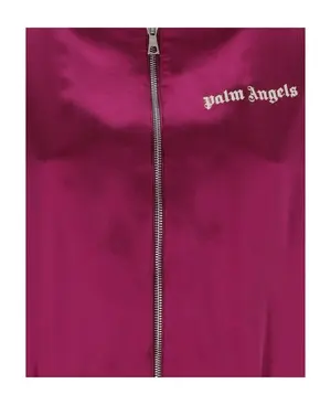 Palm Angels Striped Zipped Bomber Jacket