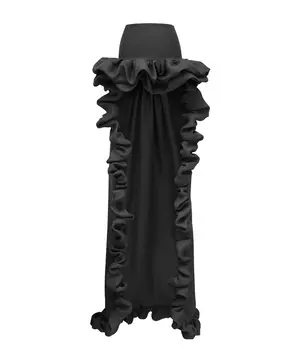 Saint Laurent Silk Gauze Bubble Skirt - Black