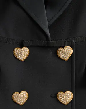 Valentino Garavani Crepe Couture Jacket With Heart-shaped Buttons