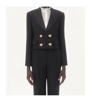 Valentino Garavani Crepe Couture Jacket With Heart-shaped Buttons