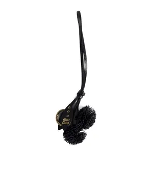 Miu Miu Leather Key Ring Trick - Black