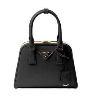 Prada Pyramid Saffiano Leather Mini Bag - Black