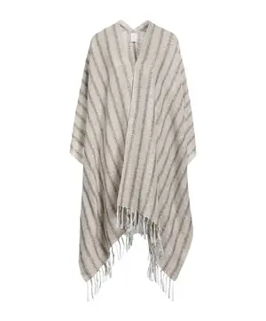 Brunello Cucinelli Striped Cloak - Gray