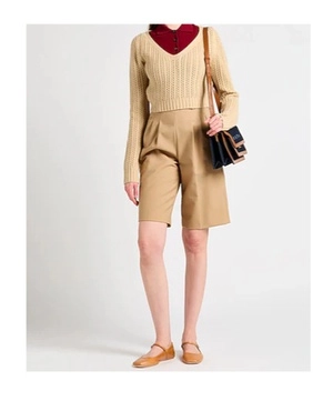 Max Mara V-neck Cable-knit Cropped Sweater