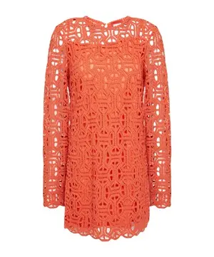 MAXCO. Max&co. Crochet Mini Dress With Long Sleeves