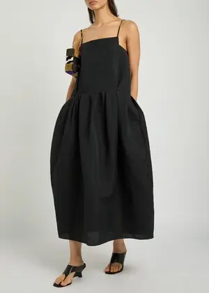 Khaite Silk And Cotton-blend Midi Dress