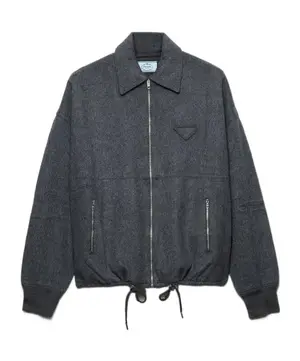 Prada Zipped Cardigan With Triangle Patch