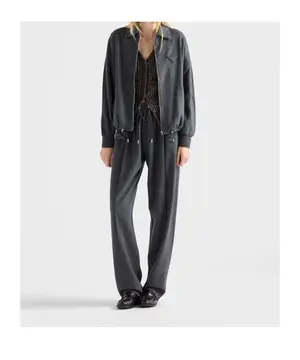 Prada Zipped Cardigan With Triangle Patch