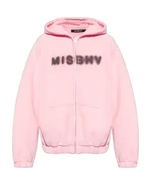 MISBHV Logo-printed Zip-up Hoodie - Pink