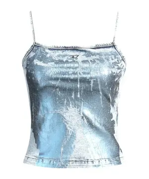 DIESEL® Solid Color Denim Sleeveless Top - Blue