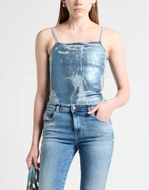 DIESEL® Solid Color Denim Sleeveless Top