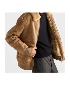 Prada Suede And Shearling Bomber Jacket