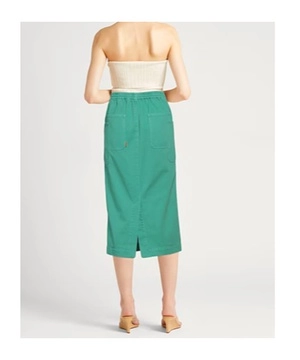 Max Mara Denim Pencil Skirt With Rear Slit - Blue
