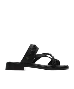 Burberry Leather Baez Sandals - Black