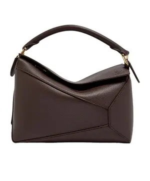 Loewe Puzzle Edge Small Leather Top Handle Bag - Black