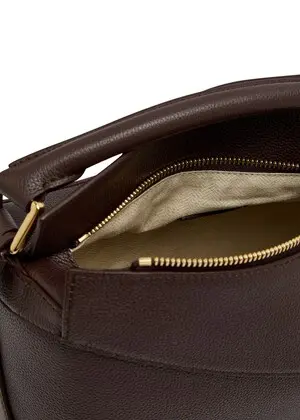 Loewe Puzzle Edge Small Leather Top Handle Bag - Black
