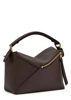 Loewe Puzzle Edge Small Leather Top Handle Bag - Black