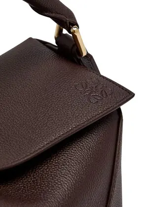 Loewe Puzzle Edge Small Leather Top Handle Bag - Black