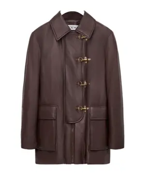 Loewe Coat In Nappa Lambskin - Brown