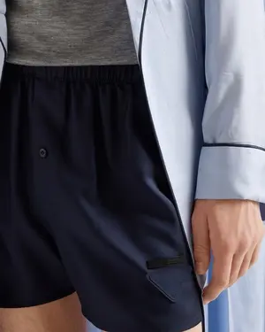 Prada Silk Boxer Shorts With Logo Detail