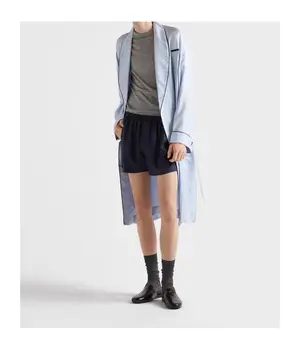 Prada Silk Boxer Shorts With Logo Detail