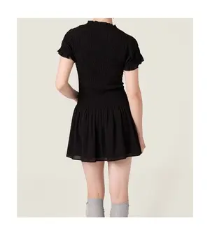 Miu Miu Georgette Mini-dress With Logo Tag