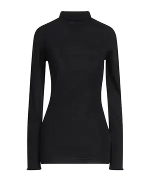 Marni Solid Color Wool Turtleneck Knit Sweater - Black