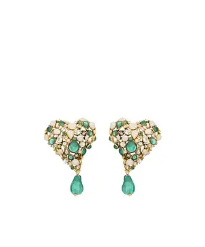 Saint Laurent Heart-shaped Pendant Earrings