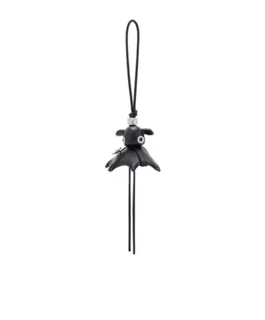 Loewe Loewe Pantaroo Pendant With Leather Straps And Anagram Dice Black