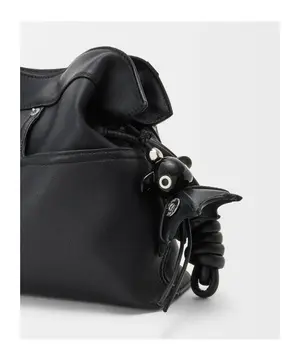 Loewe Pantaroo Pendant With Leather Straps And Anagram Dice - Black