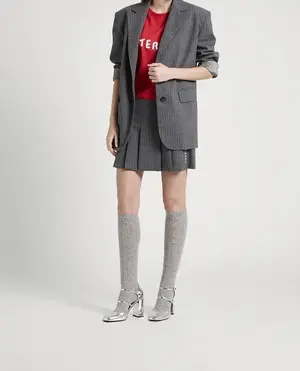 MAXCO. Max&co. Pleated Pinstriped Mini Skirt