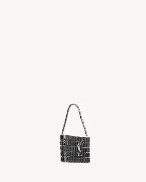 Saint Laurent Micro Evening Bag In Crystals - Black