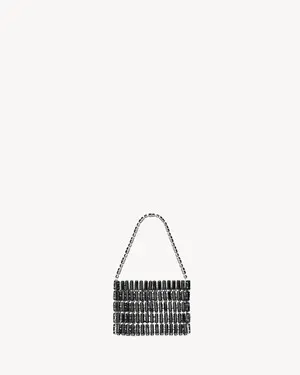 Saint Laurent Micro Evening Bag In Crystals - Black