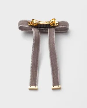 Prada Logo Velvet Hair Clip