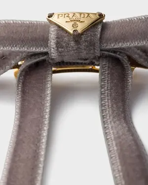 Prada Logo Velvet Hair Clip
