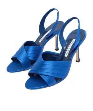 Manolo Blahnik Ruched Strap High Heels