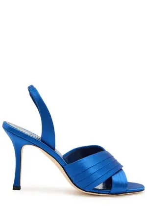 Manolo Blahnik Ruched Strap High Heels