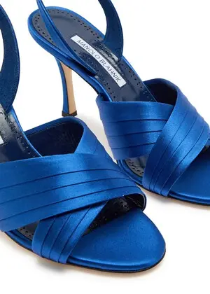Manolo Blahnik Ruched Strap High Heels