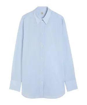 TOTEME Cotton And Linen-blend Shirt - Blue