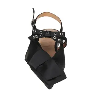 GANNI Pointed-toe Bow Flats - Black