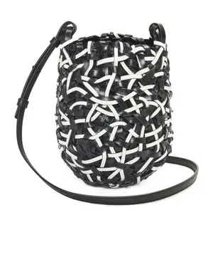 Loewe Small Nest Basket Bag In Calfskin - Black