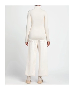 GANNI Mandarin Collar Long Sleeve Polo Neck Top