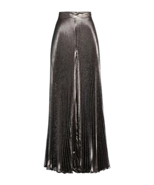 Max Mara High-waisted Pleated Metallic Wide-leg Pants