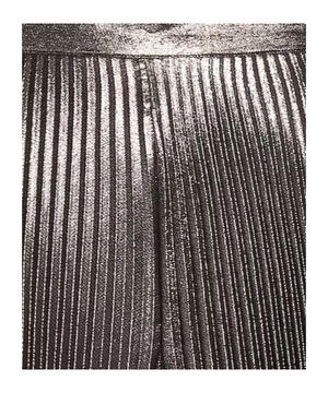 Max Mara High-waisted Pleated Metallic Wide-leg Pants