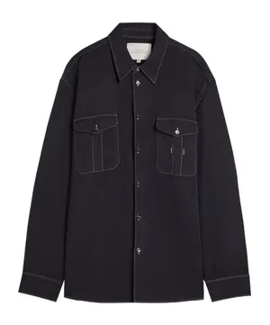 Studio Nicholson Louro Cotton And Linen-blend Shirt - Black